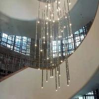 China Circular Tube Chandelier Minimalist Lighting Chrome Gold Hanging Type Long Chandelier(WH-NC-164) for sale