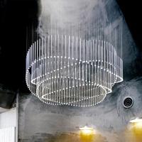 China Circular Tube Chandelier Minimalist Lighting Chrome Gold Hanging Type Long Chandelier(WH-NC-164) for sale
