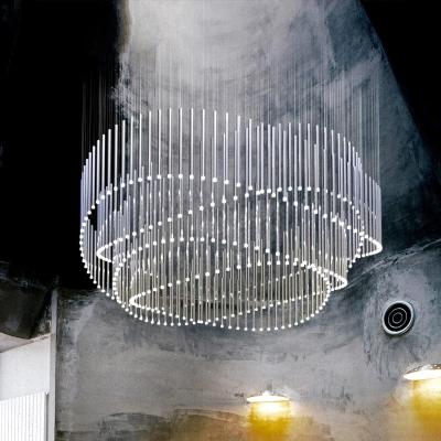 China Circular Tube Chandelier Minimalist Lighting Chrome Gold Hanging Type Long Chandelier(WH-NC-164) for sale