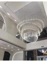 China Circular Tube Chandelier Minimalist Lighting Chrome Gold Hanging Type Long Chandelier(WH-NC-164) for sale