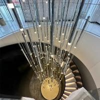 China Circular Tube Chandelier Minimalist Lighting Chrome Gold Hanging Type Long Chandelier(WH-NC-164) for sale