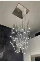 China Circular Tube Chandelier Minimalist Lighting Chrome Gold Hanging Type Long Chandelier(WH-NC-164) for sale