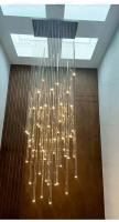 China Circular Tube Chandelier Minimalist Lighting Chrome Gold Hanging Type Long Chandelier(WH-NC-164) for sale
