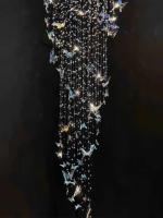 China Butterfly Crystal Chandelier Living Room Crystal Staircase Pendant Light Indoor Large LED Lights(WH-NC-165) for sale