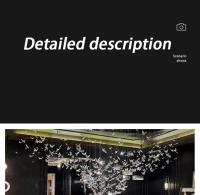 China Butterfly Crystal Chandelier Living Room Crystal Staircase Pendant Light Indoor Large LED Lights(WH-NC-165) for sale