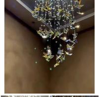 China Butterfly Crystal Chandelier Living Room Crystal Staircase Pendant Light Indoor Large LED Lights(WH-NC-165) for sale