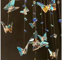 China Butterfly Crystal Chandelier Living Room Crystal Staircase Pendant Light Indoor Large LED Lights(WH-NC-165) for sale