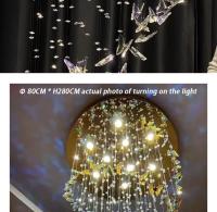 China Butterfly Crystal Chandelier Living Room Crystal Staircase Pendant Light Indoor Large LED Lights(WH-NC-165) for sale