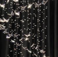 China Butterfly Crystal Chandelier Living Room Crystal Staircase Pendant Light Indoor Large LED Lights(WH-NC-165) for sale