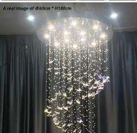 China Butterfly Crystal Chandelier Living Room Crystal Staircase Pendant Light Indoor Large LED Lights(WH-NC-165) for sale