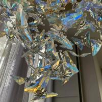 China Butterfly Crystal Chandelier Living Room Crystal Staircase Pendant Light Indoor Large LED Lights(WH-NC-165) for sale