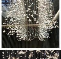 China Butterfly Crystal Chandelier Living Room Crystal Staircase Pendant Light Indoor Large LED Lights(WH-NC-165) for sale