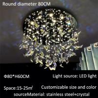 China Butterfly Crystal Chandelier Living Room Crystal Staircase Pendant Light Indoor Large LED Lights(WH-NC-165) for sale