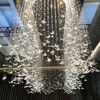 China Butterfly Crystal Chandelier Living Room Crystal Staircase Pendant Light Indoor Large LED Lights(WH-NC-165) for sale