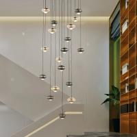 China Dropshipping Villa LOFT Staircase Pendant Lights Long Cable Hanging Aluminum ball droplight (WH-NC-168) for sale