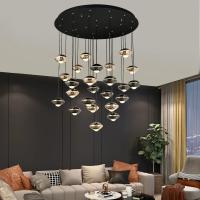 China Dropshipping Villa LOFT Staircase Pendant Lights Long Cable Hanging Aluminum ball droplight (WH-NC-168) for sale