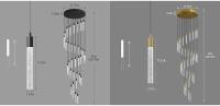 China Staircase Chandelier Hanging Cable Crystal Pillar Droplight Dimmable Suspension Light (WH-NC-170) for sale