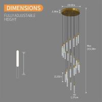 China Staircase Chandelier Hanging Cable Crystal Pillar Droplight Dimmable Suspension Light (WH-NC-170) for sale
