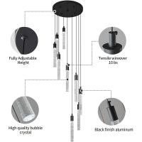 China Staircase Chandelier Hanging Cable Crystal Pillar Droplight Dimmable Suspension Light (WH-NC-170) for sale