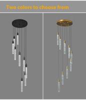 China Staircase Chandelier Hanging Cable Crystal Pillar Droplight Dimmable Suspension Light (WH-NC-170) for sale