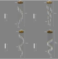 China Staircase Chandelier Hanging Cable Crystal Pillar Droplight Dimmable Suspension Light (WH-NC-170) for sale