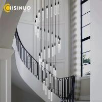 China Staircase Chandelier Hanging Cable Crystal Pillar Droplight Dimmable Suspension Light (WH-NC-170) for sale