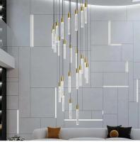 China Staircase Chandelier Hanging Cable Crystal Pillar Droplight Dimmable Suspension Light (WH-NC-170) for sale