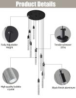 China Staircase Chandelier Hanging Cable Crystal Pillar Droplight Dimmable Suspension Light (WH-NC-170) for sale