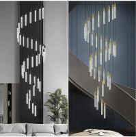 China Staircase Chandelier Hanging Cable Crystal Pillar Droplight Dimmable Suspension Light (WH-NC-170) for sale