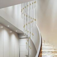 China Staircase Chandelier Hanging Cable Crystal Pillar Droplight Dimmable Suspension Light (WH-NC-170) for sale