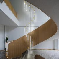 China Staircase Chandelier Hanging Cable Crystal Pillar Droplight Dimmable Suspension Light (WH-NC-170) for sale