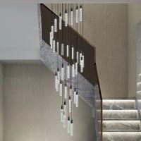 China Staircase Chandelier Hanging Cable Crystal Pillar Droplight Dimmable Suspension Light (WH-NC-170) for sale