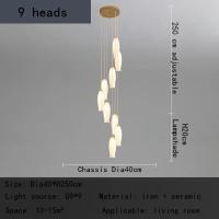 China Nordic Ceramic Tulip Staircase Chandelier Multi Heads Pendant Lamp(WH-NC-171) for sale