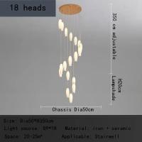 China Nordic Ceramic Tulip Staircase Chandelier Multi Heads Pendant Lamp(WH-NC-171) for sale