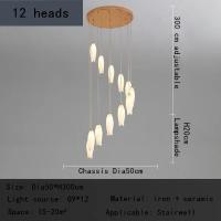 China Nordic Ceramic Tulip Staircase Chandelier Multi Heads Pendant Lamp(WH-NC-171) for sale