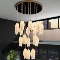 China Nordic Ceramic Tulip Staircase Chandelier Multi Heads Pendant Lamp(WH-NC-171) for sale