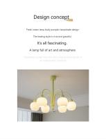 China Nordic Style Chandelier Indoor Green Fresh Hanging Light Fixture Tulip Matcha Chandelier(WH-MI-466) for sale