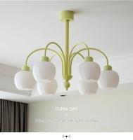 China Nordic Style Chandelier Indoor Green Fresh Hanging Light Fixture Tulip Matcha Chandelier(WH-MI-466) for sale