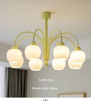 China Nordic Style Chandelier Indoor Green Fresh Hanging Light Fixture Tulip Matcha Chandelier(WH-MI-466) for sale
