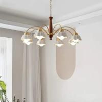 China Modern Nordic Pendant Lamp Home Decor Lustre Ceramic Flower Lampshade Led Light Swedish Modern Brass Chandelier(WH-MI-468) for sale