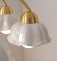 China Modern Nordic Pendant Lamp Home Decor Lustre Ceramic Flower Lampshade Led Light Swedish Modern Brass Chandelier(WH-MI-468) for sale