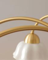 China Modern Nordic Pendant Lamp Home Decor Lustre Ceramic Flower Lampshade Led Light Swedish Modern Brass Chandelier(WH-MI-468) for sale