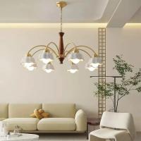 China Modern Nordic Pendant Lamp Home Decor Lustre Ceramic Flower Lampshade Led Light Swedish Modern Brass Chandelier(WH-MI-468) for sale