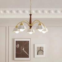 China Modern Nordic Pendant Lamp Home Decor Lustre Ceramic Flower Lampshade Led Light Swedish Modern Brass Chandelier(WH-MI-468) for sale