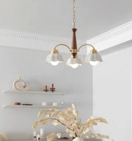 China Modern Nordic Pendant Lamp Home Decor Lustre Ceramic Flower Lampshade Led Light Swedish Modern Brass Chandelier(WH-MI-468) for sale