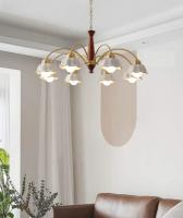 China Modern Nordic Pendant Lamp Home Decor Lustre Ceramic Flower Lampshade Led Light Swedish Modern Brass Chandelier(WH-MI-468) for sale