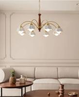 China Modern Nordic Pendant Lamp Home Decor Lustre Ceramic Flower Lampshade Led Light Swedish Modern Brass Chandelier(WH-MI-468) for sale