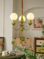 China French Homestay LED Chandelier Nordic Retro Pastoral Cream Style Chandelier Onyx Chandelier(WH-MI-469) for sale