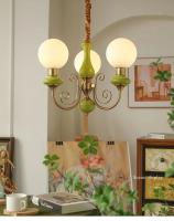 China French Homestay LED Chandelier Nordic Retro Pastoral Cream Style Chandelier Onyx Chandelier(WH-MI-469) for sale