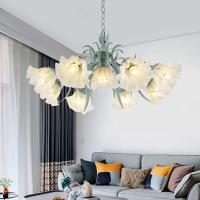 China Art Parlor Dining Room Bedroom Chain Suspension Modern Romantic Flowers Chandeliers Lily of the Valley Flower Chandelier(WH-MI-470) for sale
